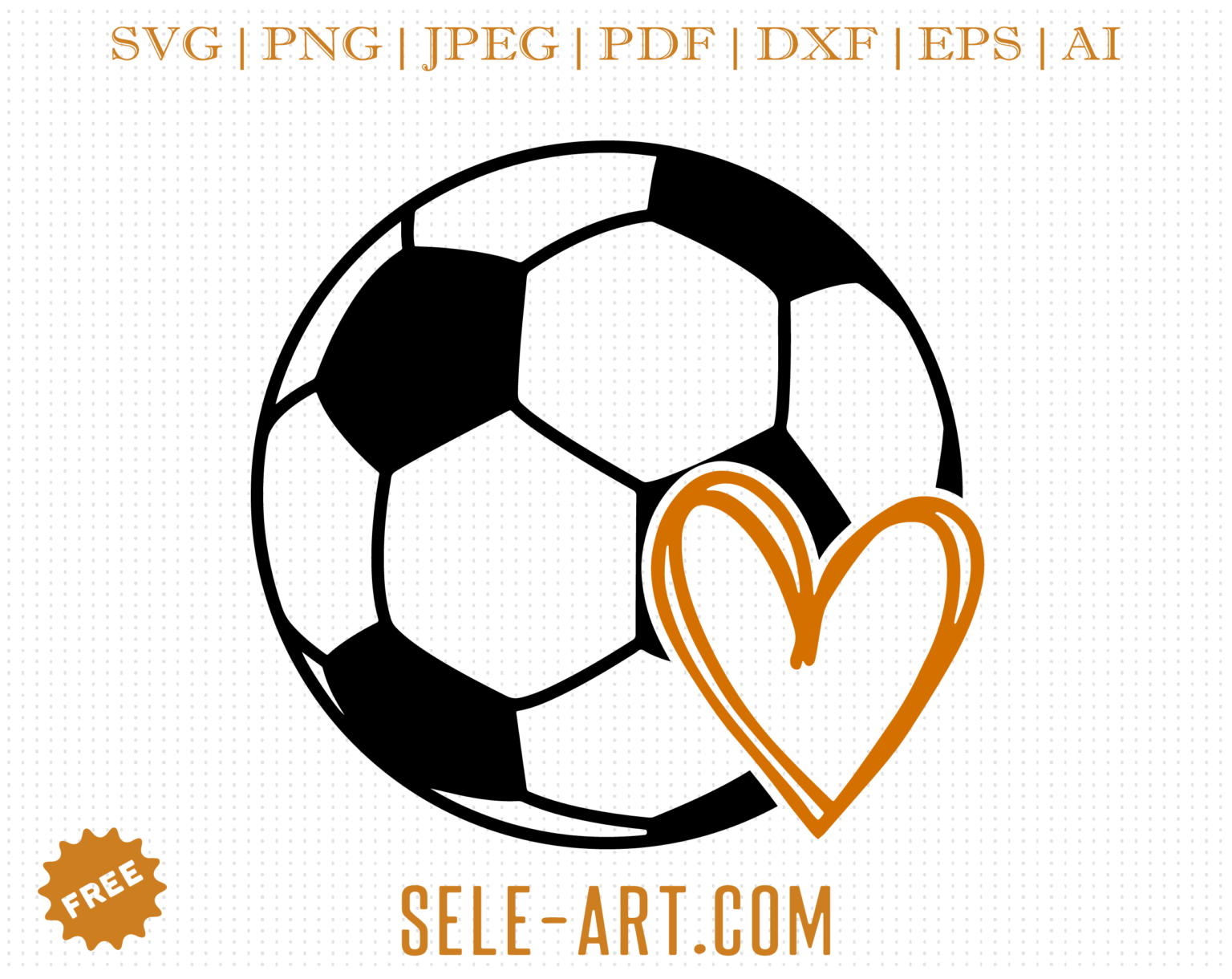 Free Soccer with Heart SVG - Free Svg with SeleART